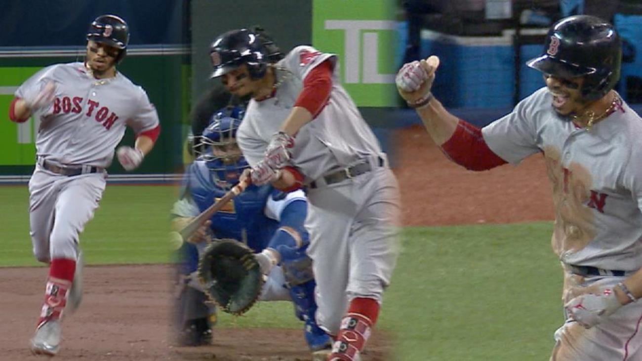 El jardinero Mookie Betts bateó para el ciclo contra los Azulejos y ...
