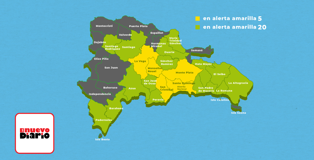 COE pone en alerta amarilla a cinco provincias y en verde 15 por ...
