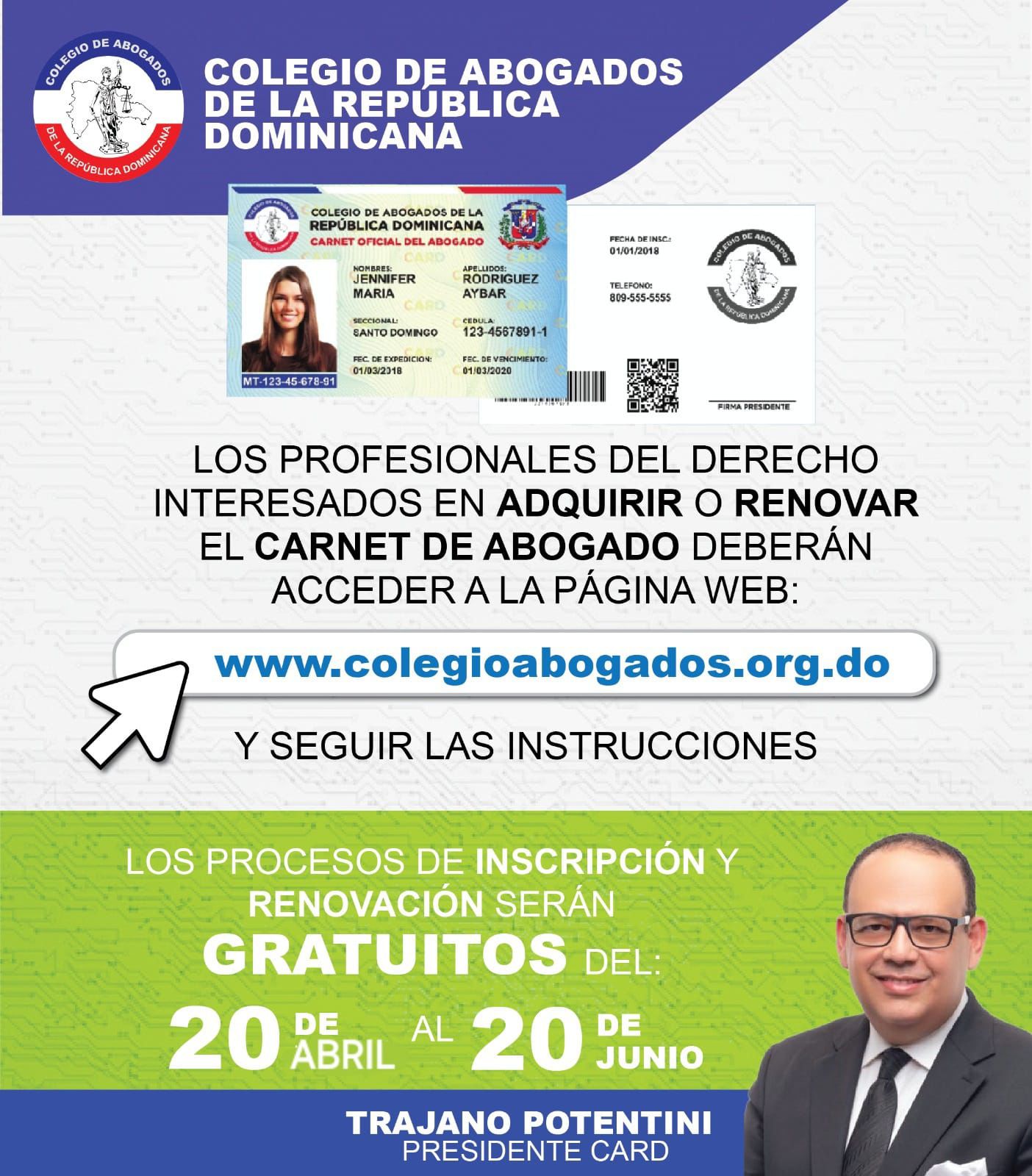 Colegio de Abogados habilita expedición y renovación de carnets a ...