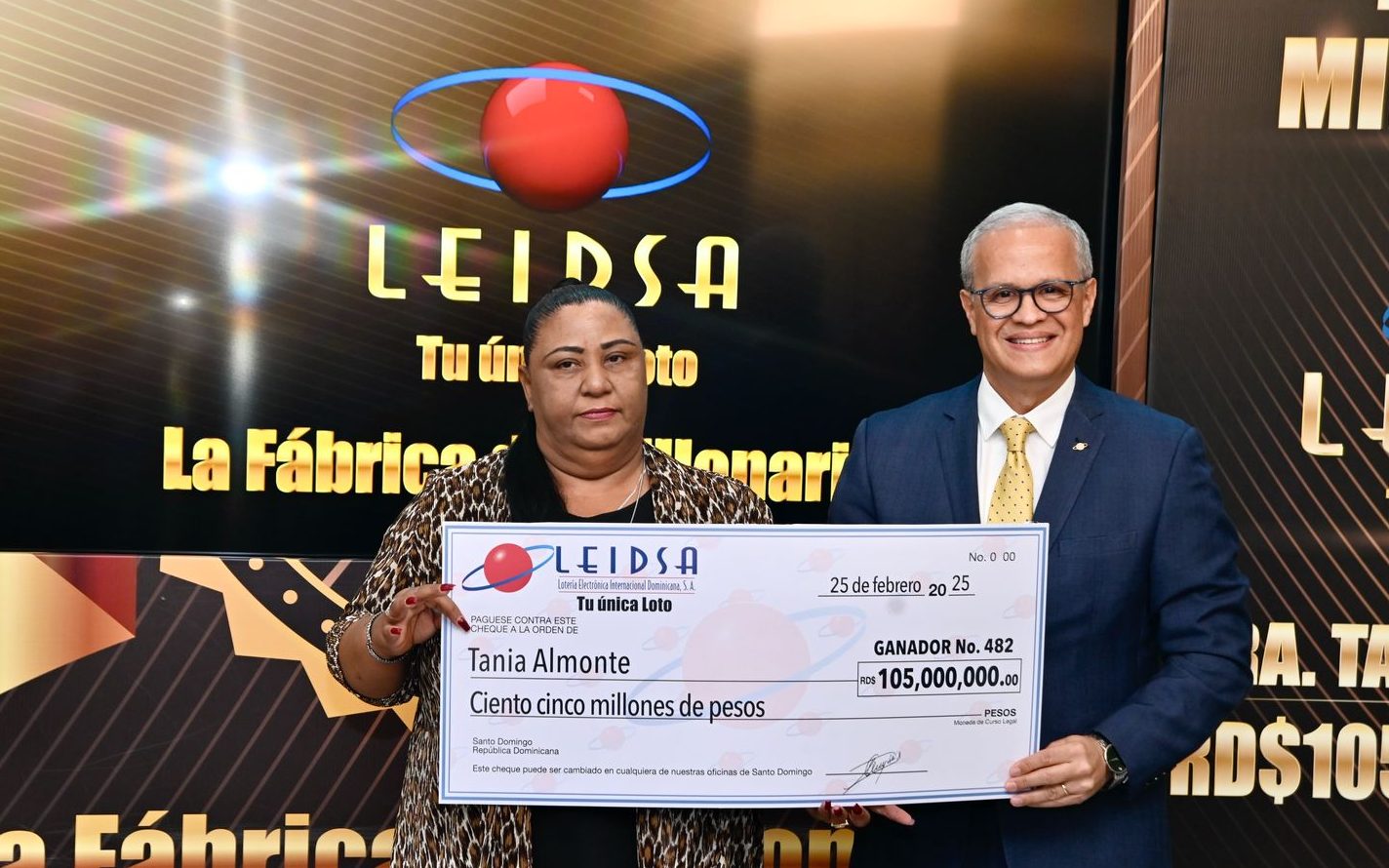 Leidsa entrega 105 millones a la ganadora 482 del Loto – El Nuevo ...