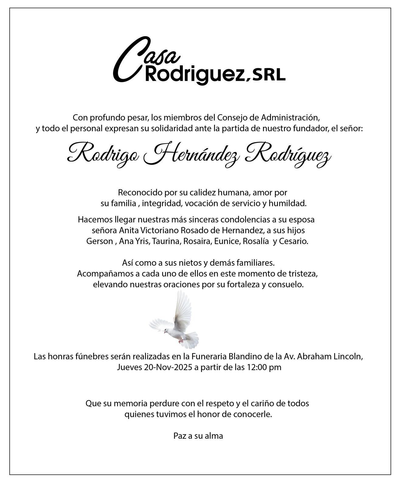 Fallece Rodrigo Hernández Rodríguez, pilar del comercio dominicano y ...